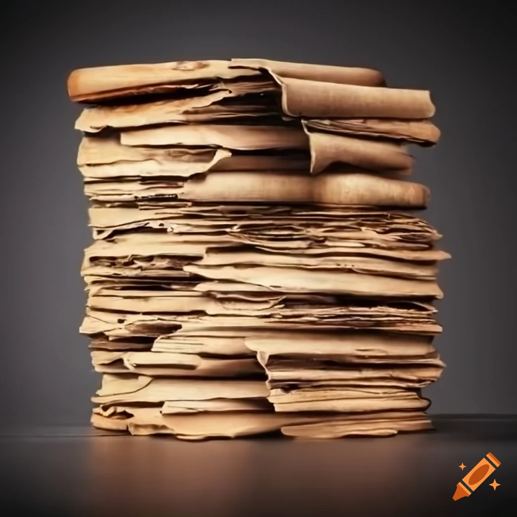 Old paper stack in a medieval style on Craiyon