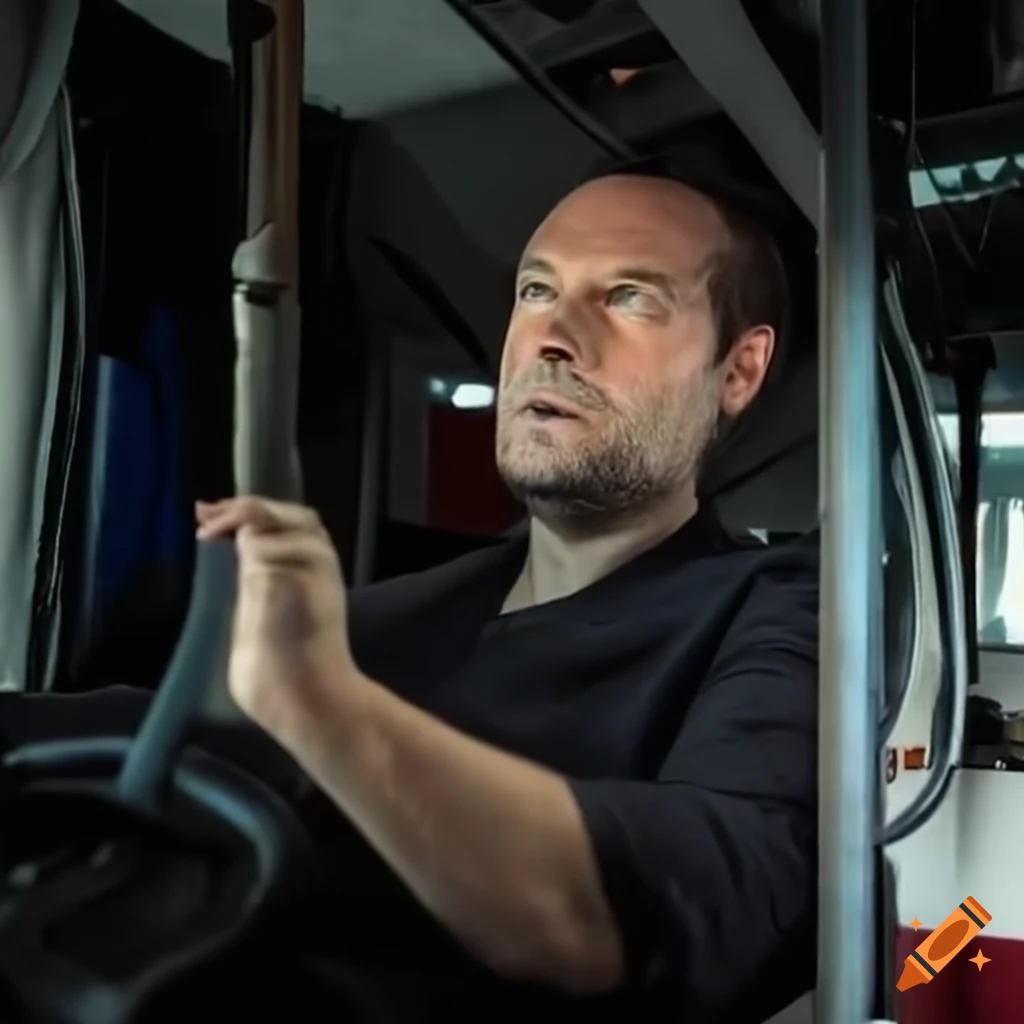 Man chatting with bus driver on Craiyon