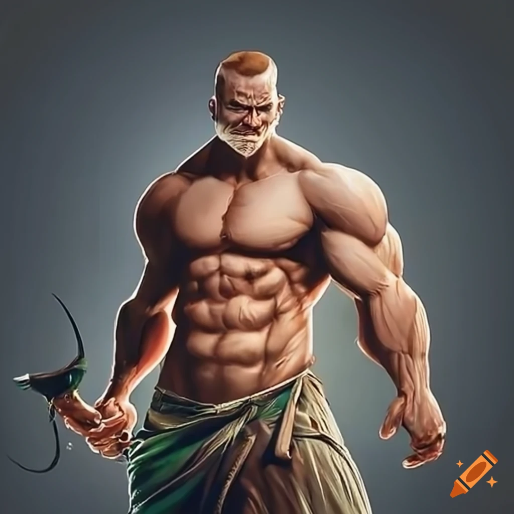 Super muscular fisherman on Craiyon