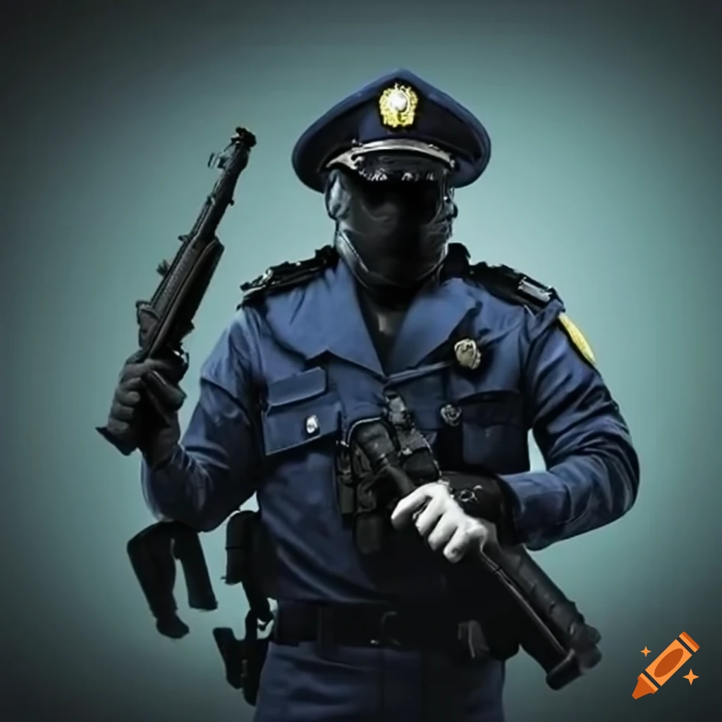 Police officer and criminal combined on Craiyon