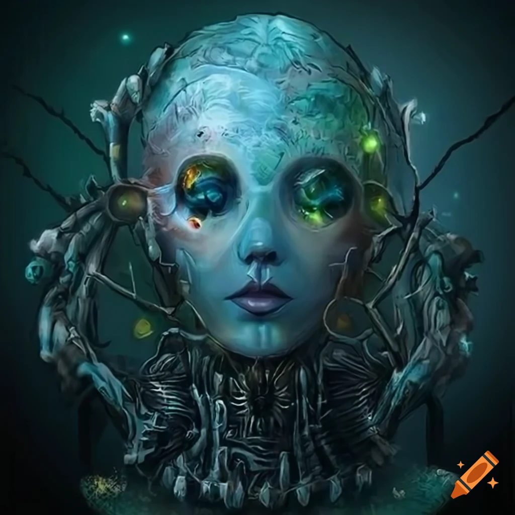 Cybernetic growth of nature in fantasy art style on Craiyon