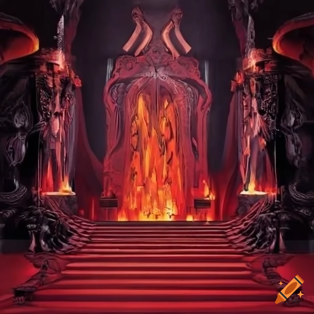 Volcano-themed throne room on Craiyon