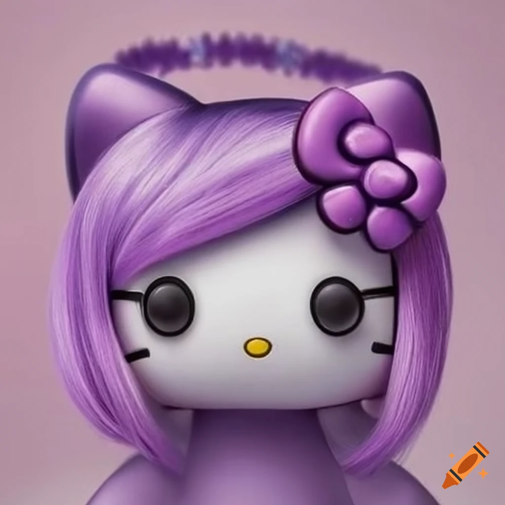 Hello kitty with purple hair on Craiyon