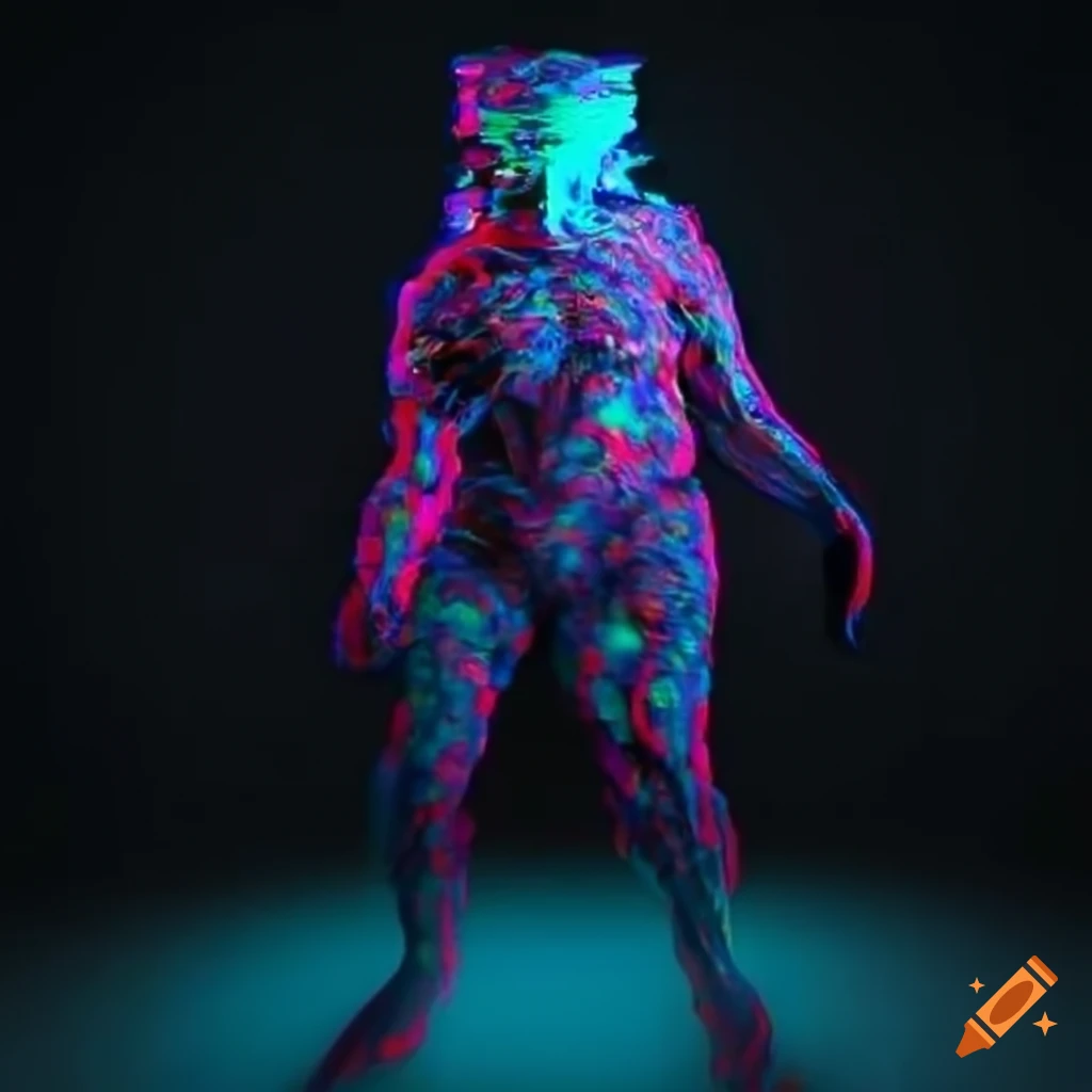 Humanoid glitch monster on Craiyon
