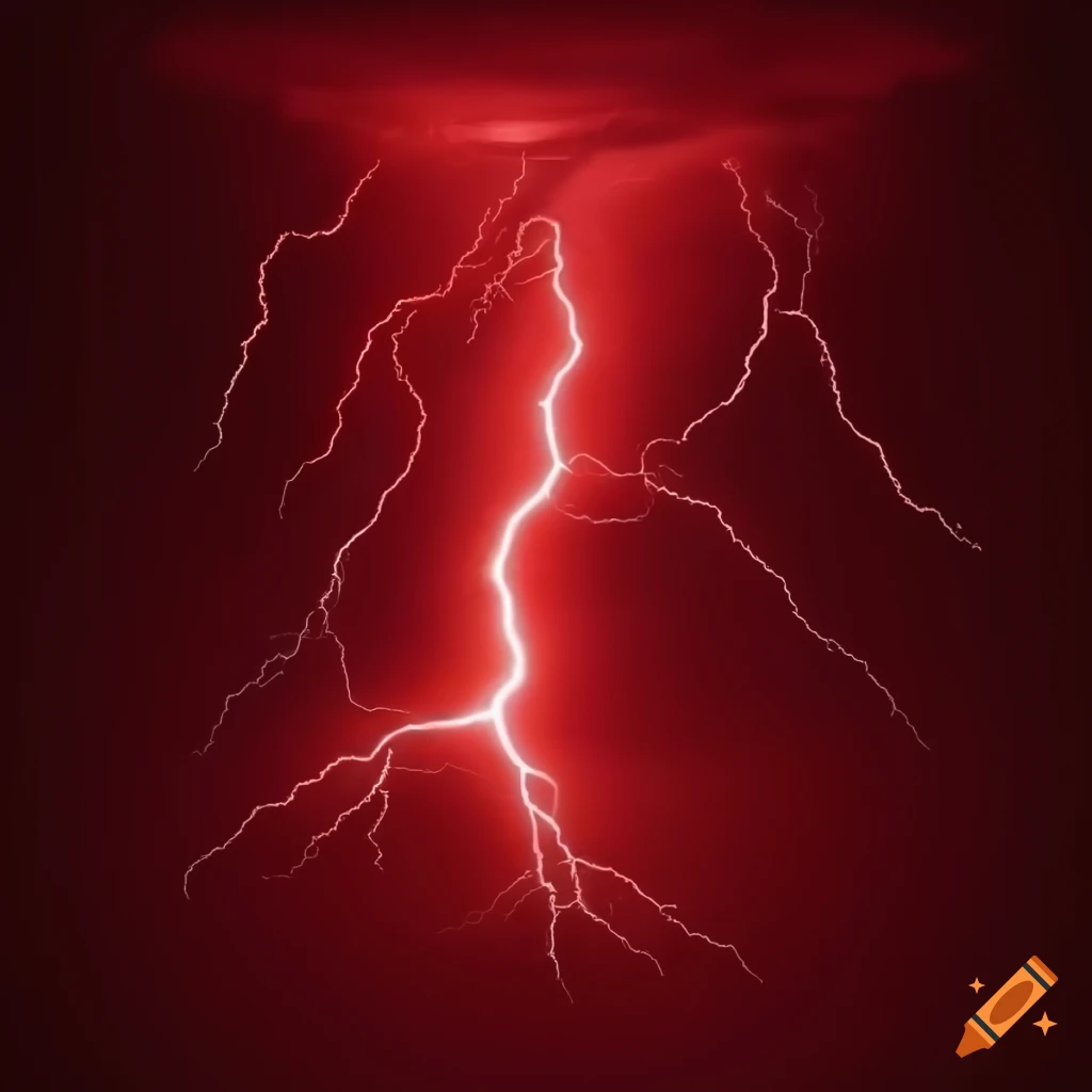 Magical lightning bolts on a red background on Craiyon