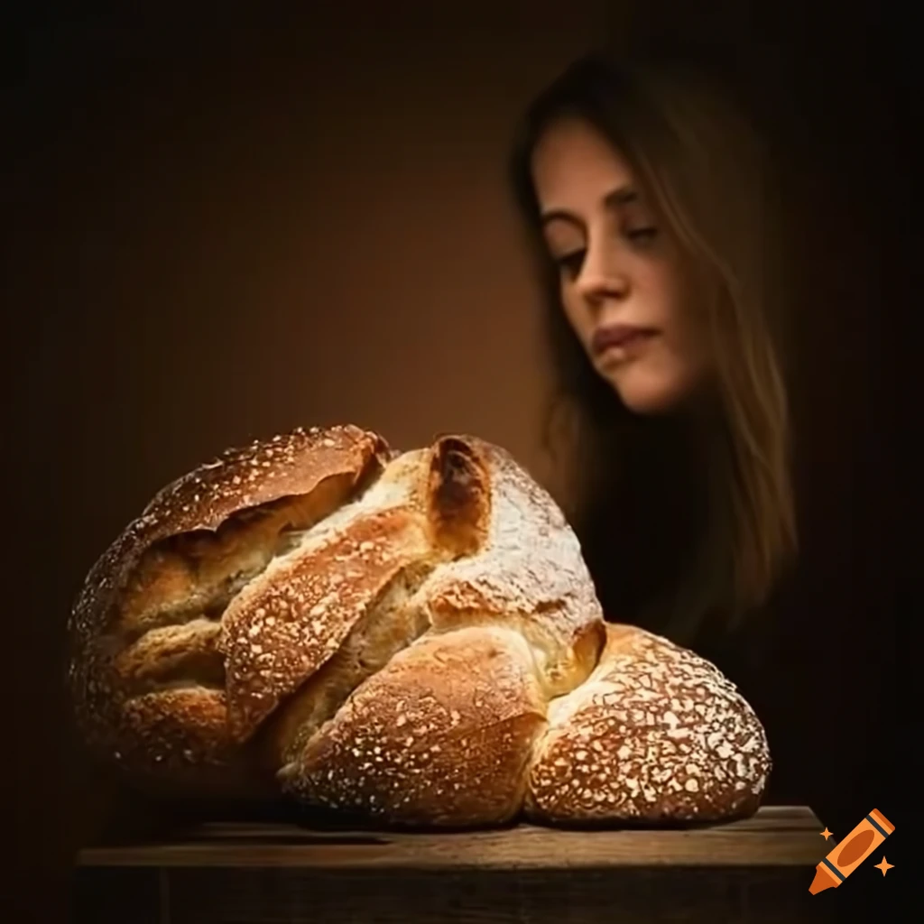 Person eating bread on Craiyon