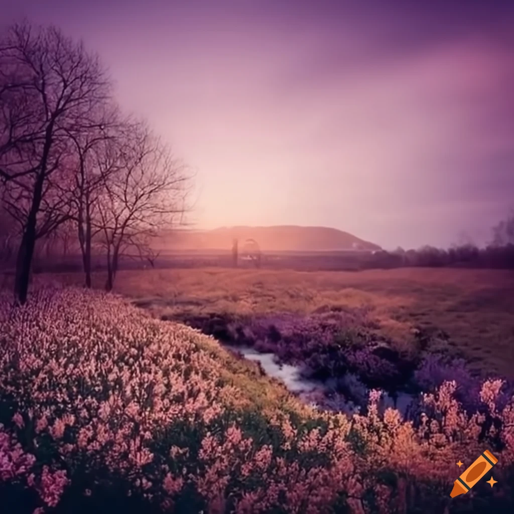 Breathtaking vintage spring landscape on Craiyon