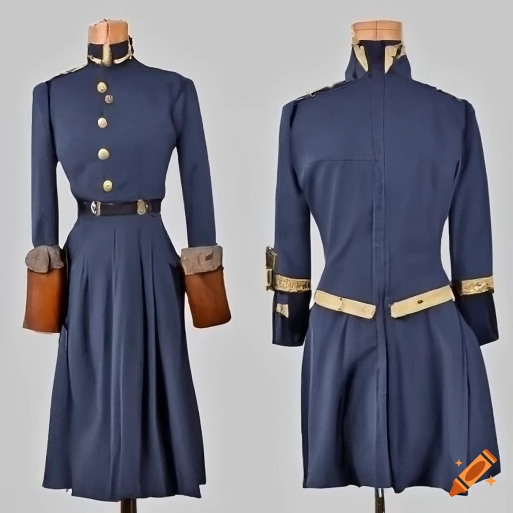 Female character in civil war costume holding a rifle on Craiyon