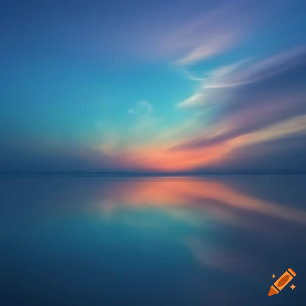 Calm and serene sky with smooth color blend on Craiyon