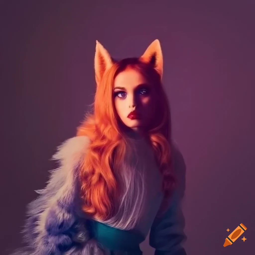 Vintage image of a lady fox on Craiyon