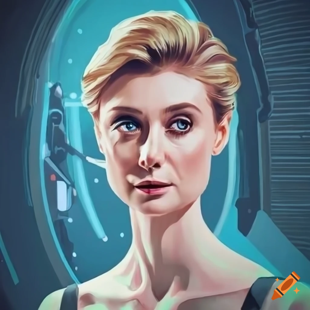 Queen in white on star trek discovery falling through a white tunnel in ...