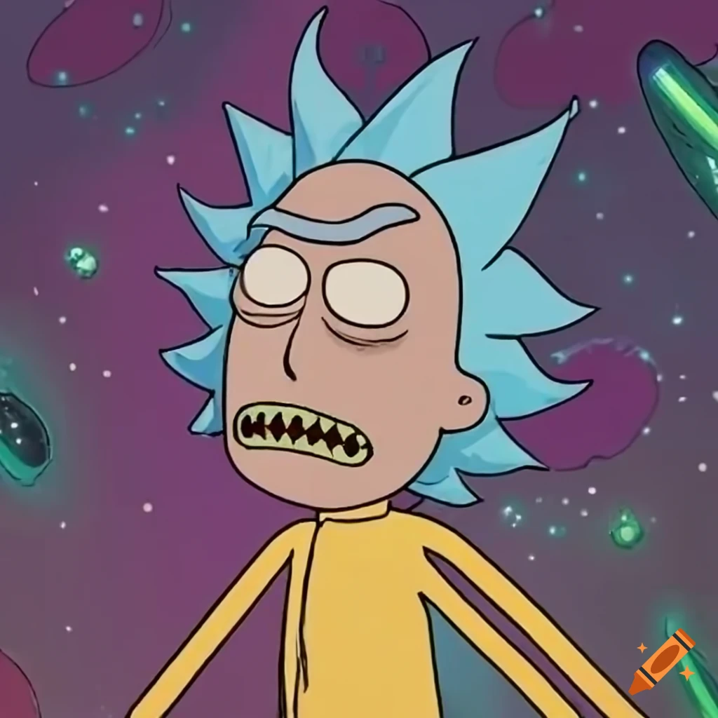 Rick and Morty space adventure on Craiyon