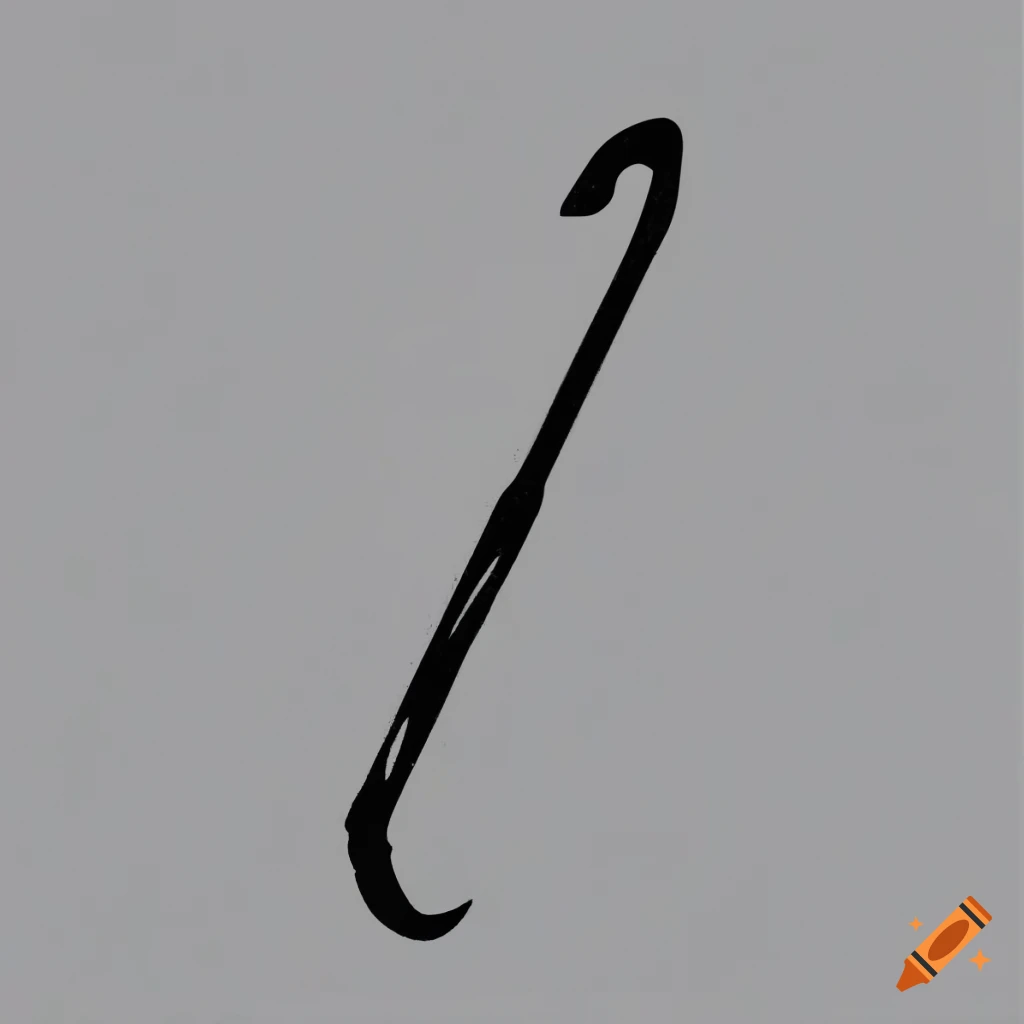 Crowbar in a black and white hand-drawn style on Craiyon