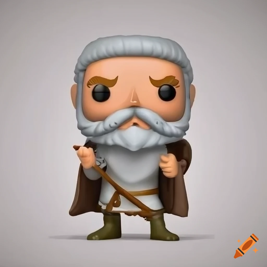 Cartoon of Pythagoras in white tunic with beard and arms behind back on ...