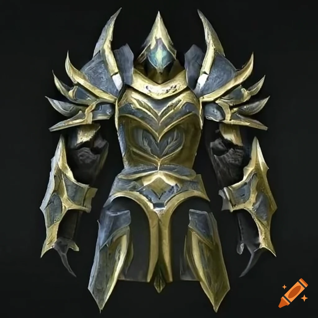 Exalted magic armor front view on Craiyon