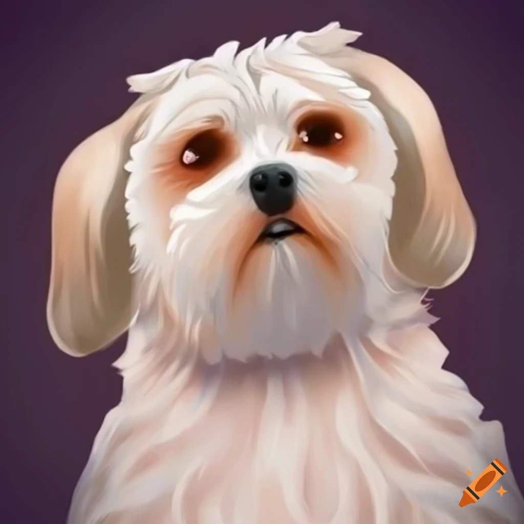 Meme cartoon maltese dog on Craiyon