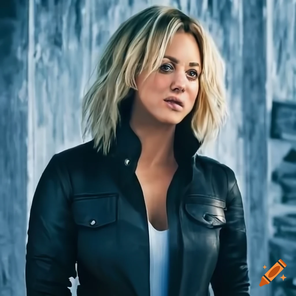 Blonde actress resembling Kaley Cuoco in casual fashion on Craiyon