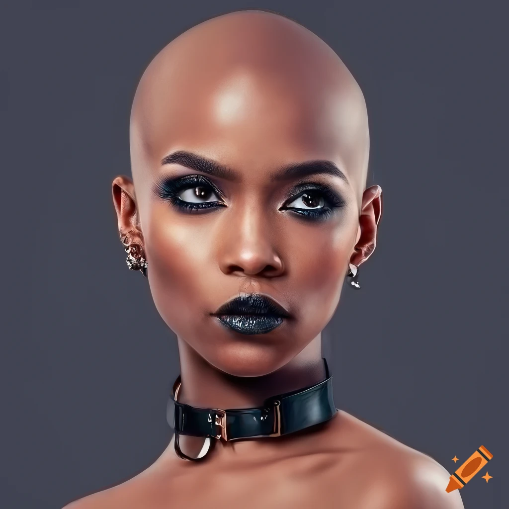 Portrait of a stylish young black woman with bold accessories and make ...