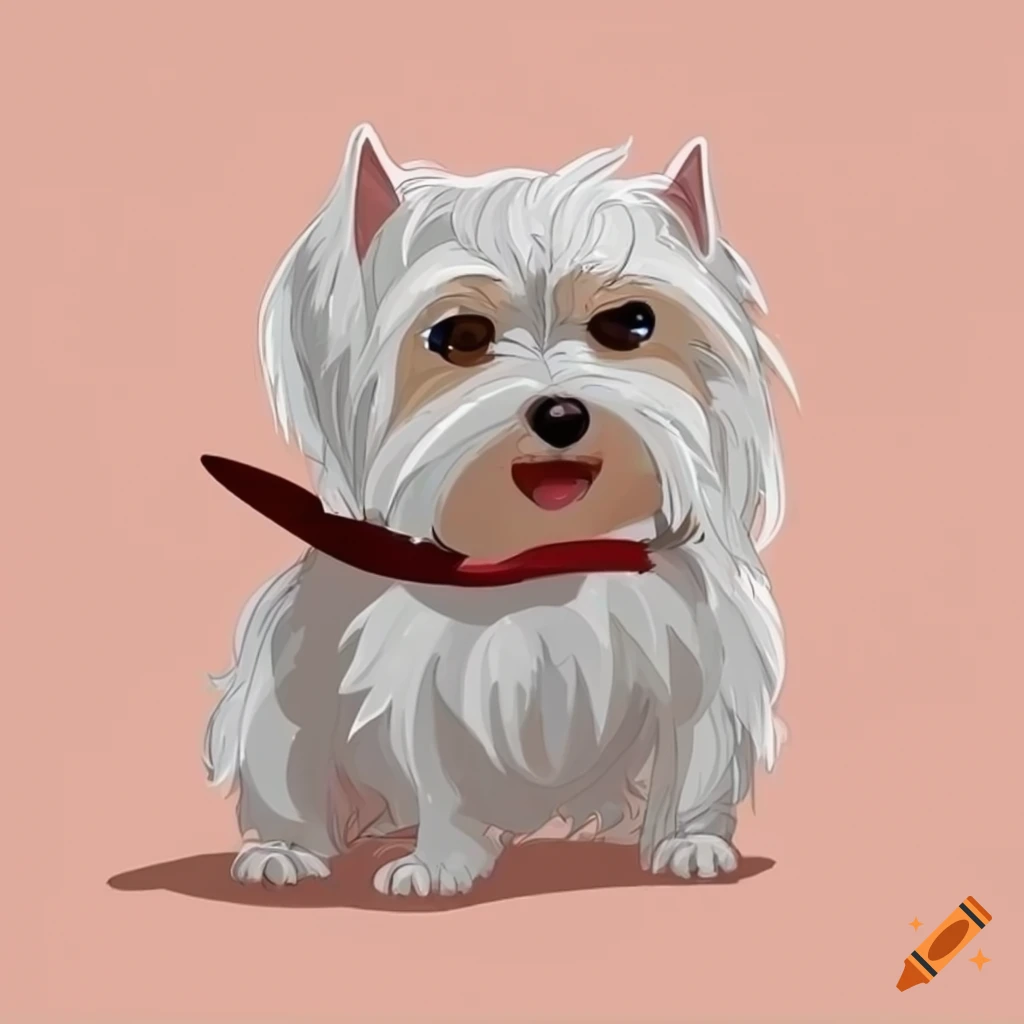Funny maltese terrier meme in cartoon style on Craiyon