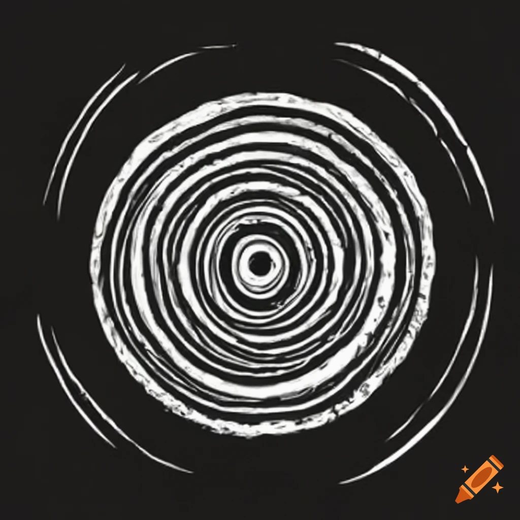 Close-up of a spherical seed with radiating concentric circles of light ...