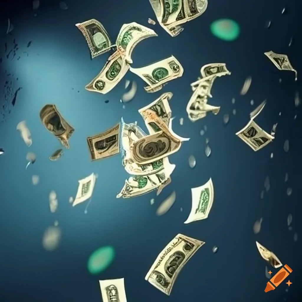 Money rain concept on Craiyon
