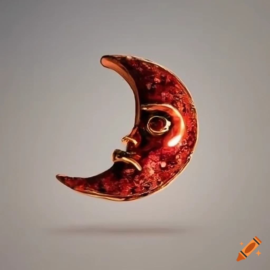 Red crescent half moon depicting turkish crescent jewelry on Craiyon