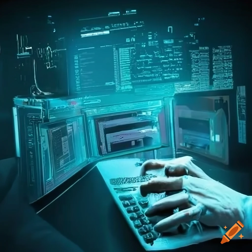 Hacker writing a port scanner code on Craiyon