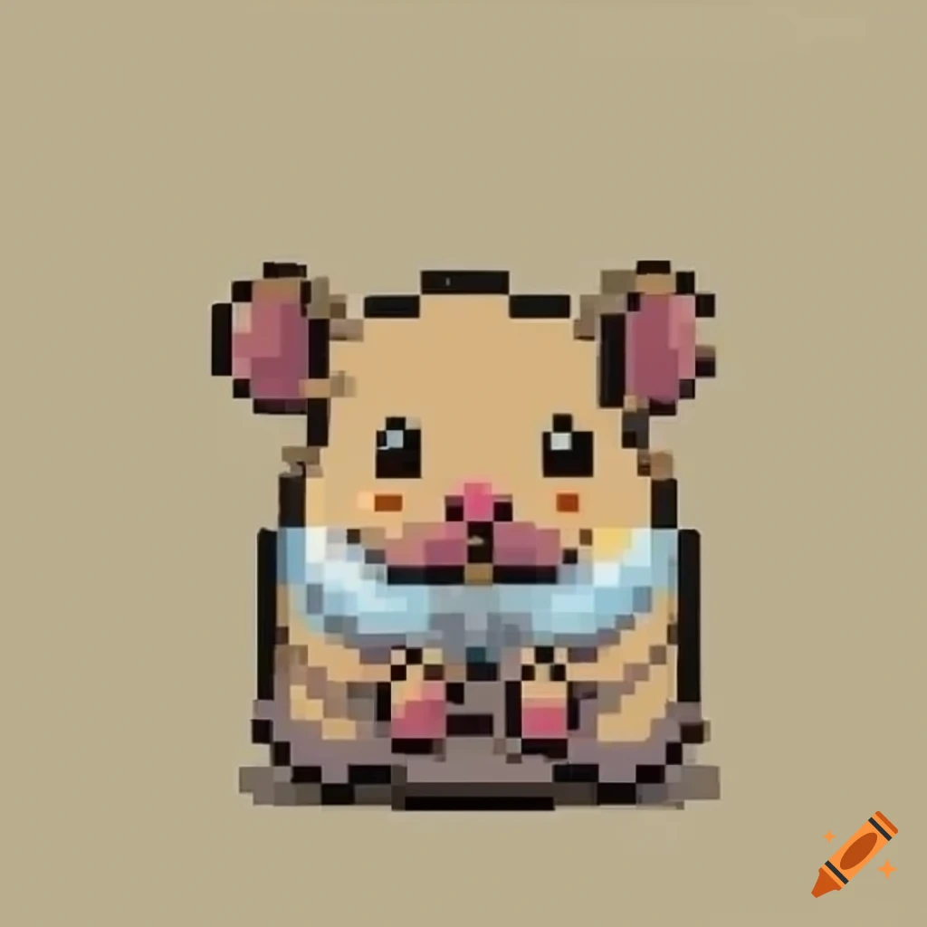 Adorable hamster in pixel art 16 bit style on Craiyon