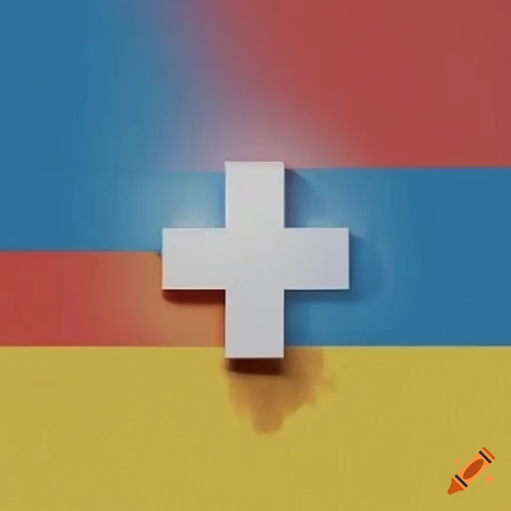 Ukraine and switzerland flags blended for a charity event on Craiyon