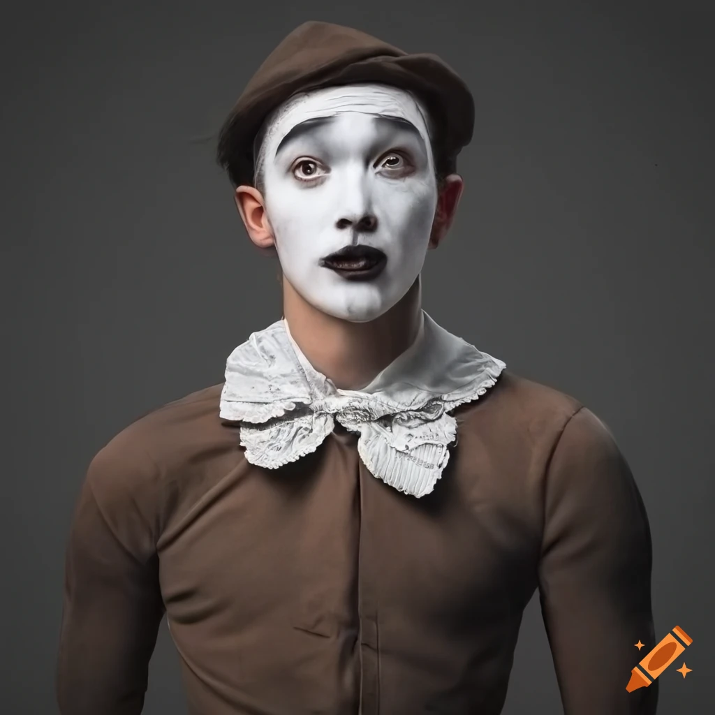 Victorian-era portrait of a young mime magician in a circus-inspired ...