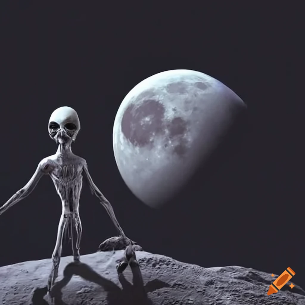 Alien lassoing the moon into space jail on Craiyon