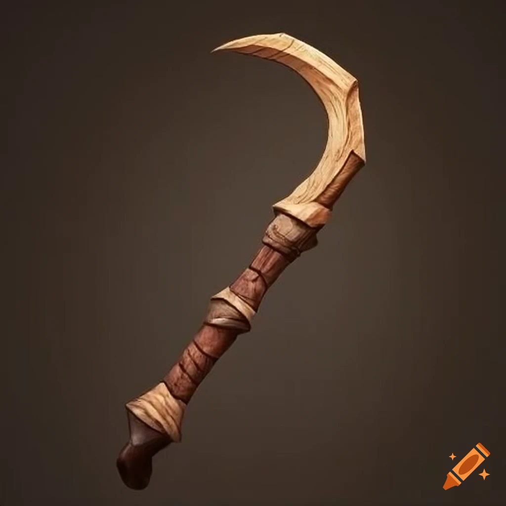 Wooden club weapon with druidic carvings in dungeons and dragons ...