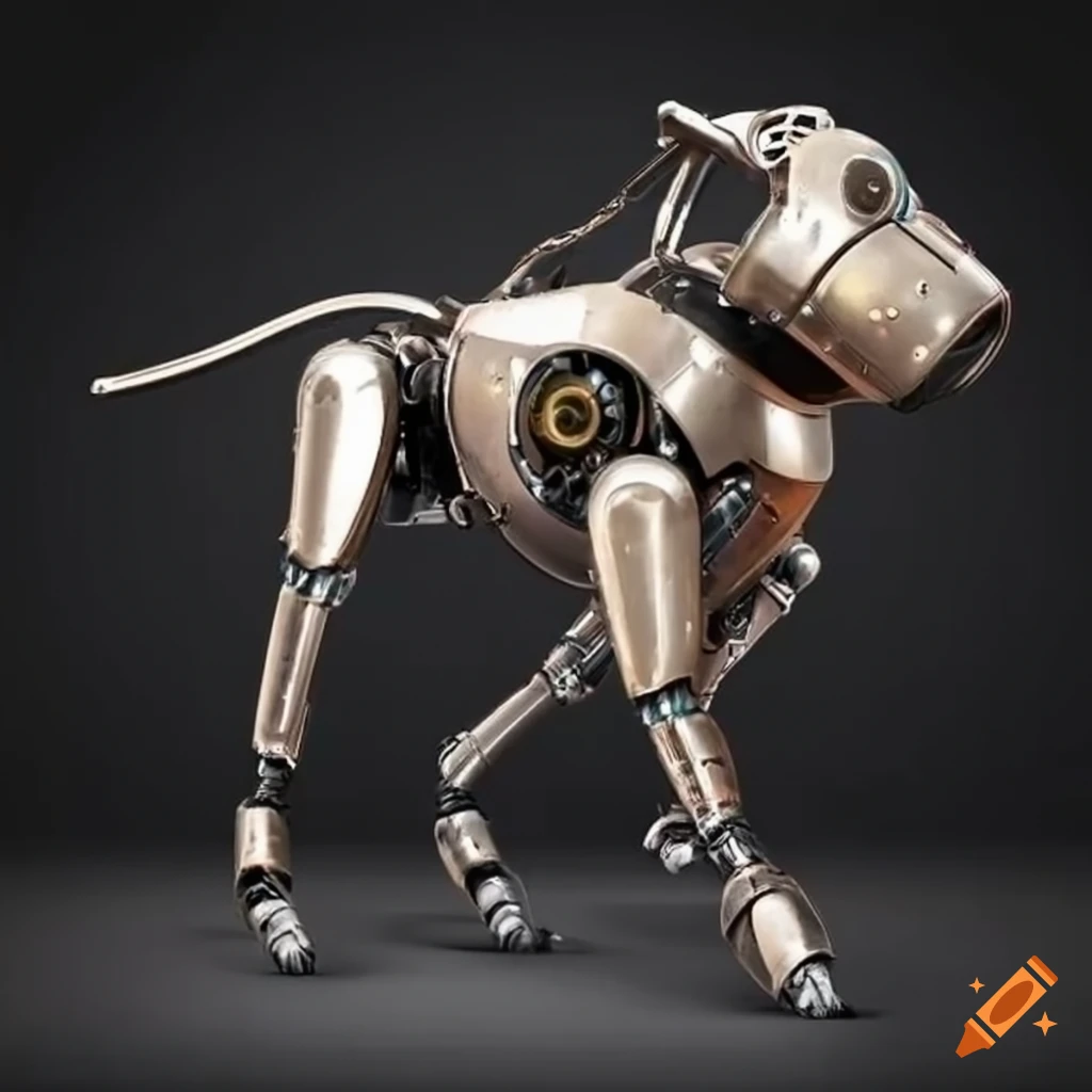 Big robotic dog with a steampunk design on Craiyon