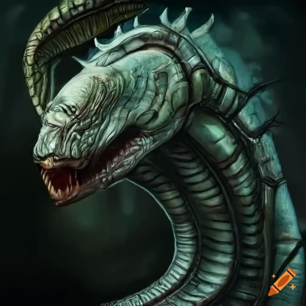 Detailed biomechanical monster in hr giger style on Craiyon