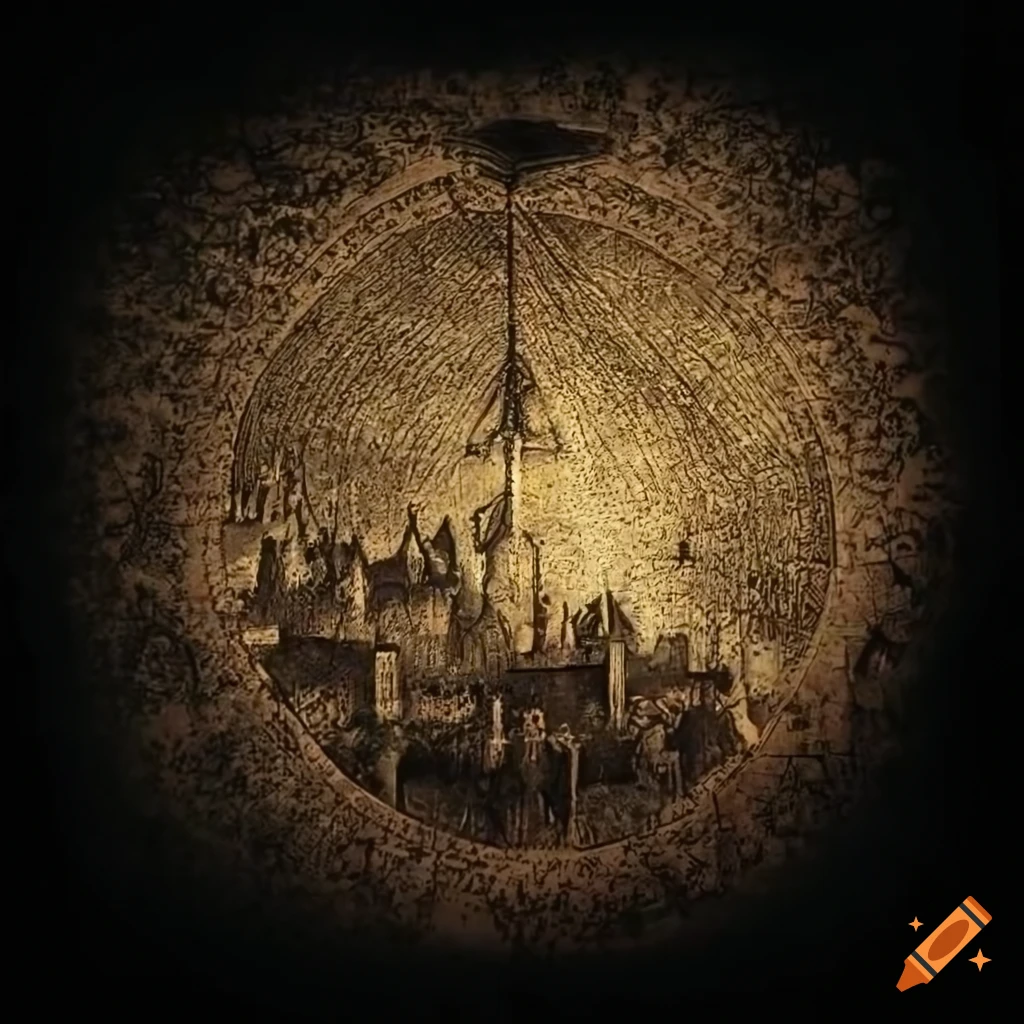 Map of the city of Perdition with surreal and nightmarish elements on ...