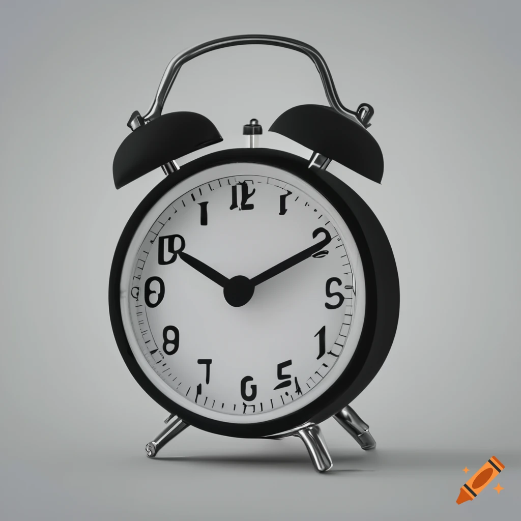 Modern minimalistic alarm clock on white background on Craiyon