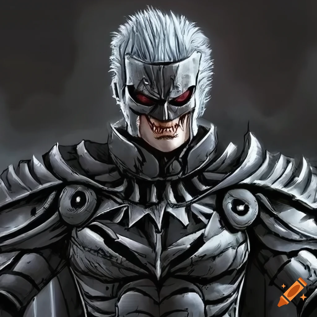 Griffith from berserk merged with batman in black knight armor wielding ...