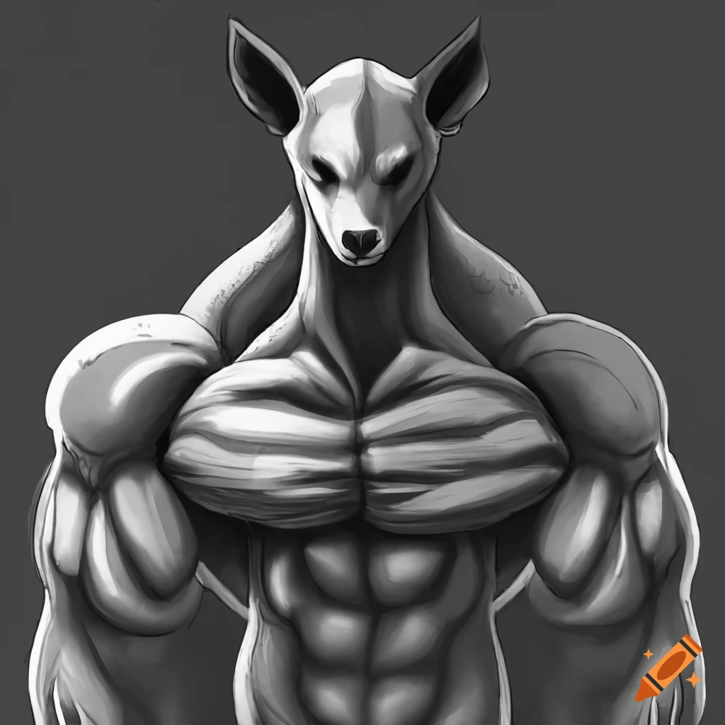 Muscular kangaroo on Craiyon