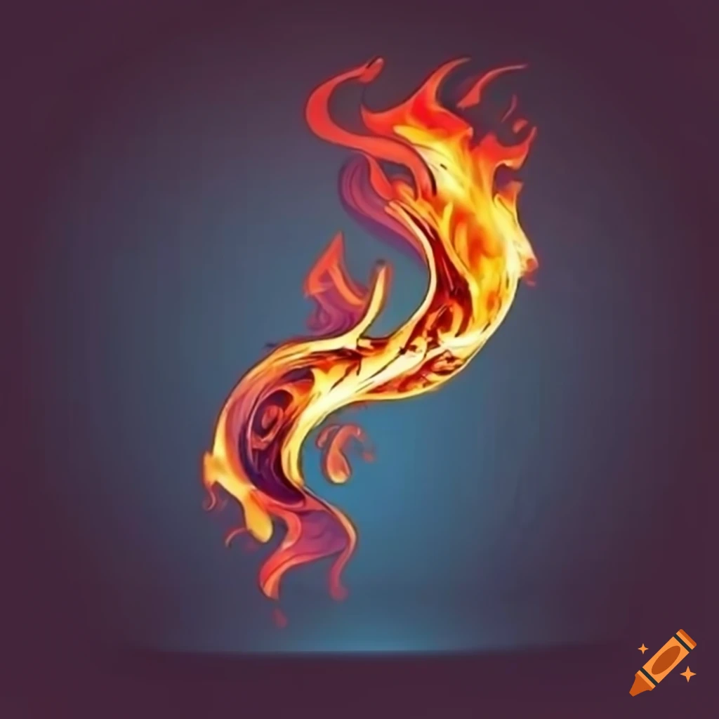 Tattoo design featuring waves and fire on Craiyon