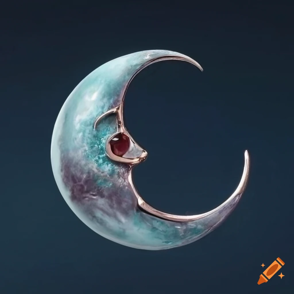 Red crescent half moon jewelry on Craiyon