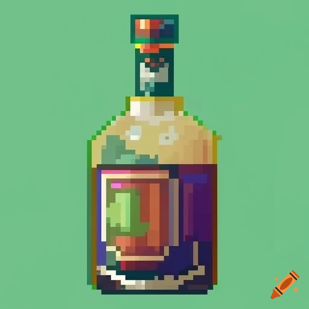 Pixel art of a delicious gin cocktail on Craiyon