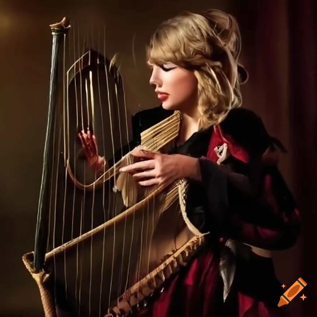 Taylor swift in pirate costume playing the lyre on Craiyon