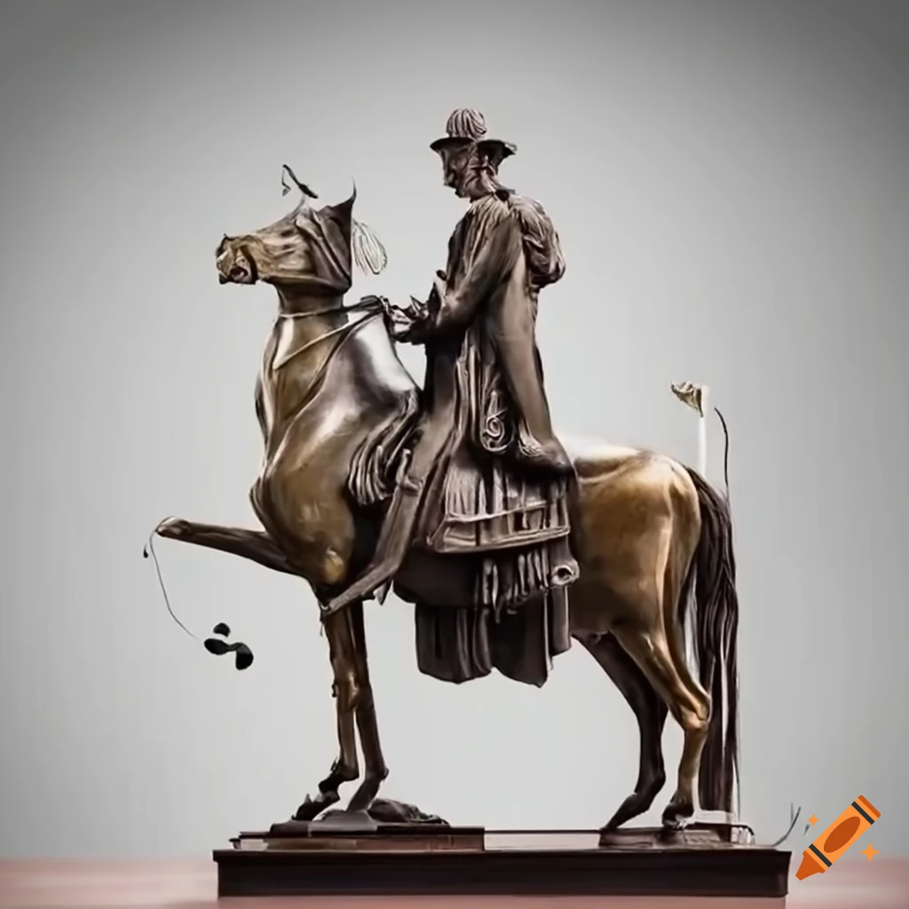 Statue of a doctor from the 1800s on a horse on Craiyon