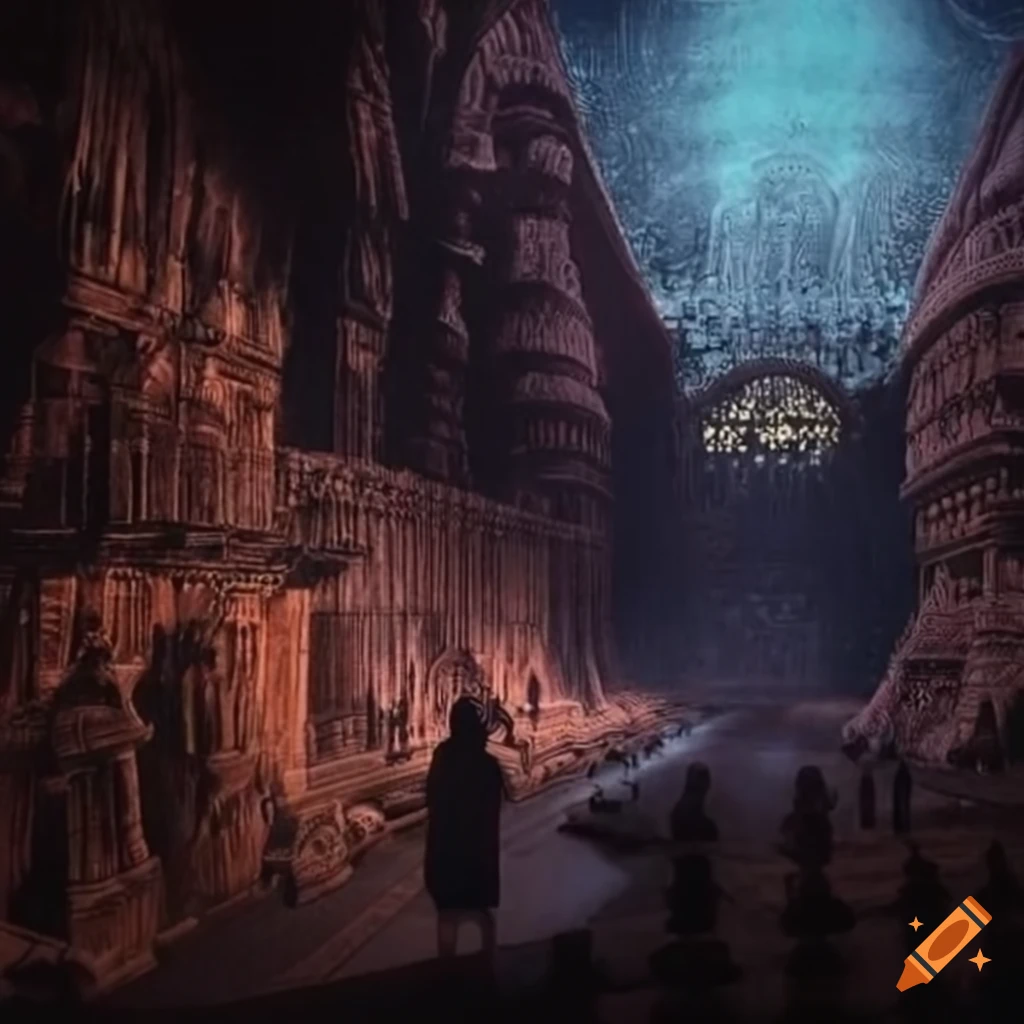 Intricately illustrated creation story depiction on Craiyon