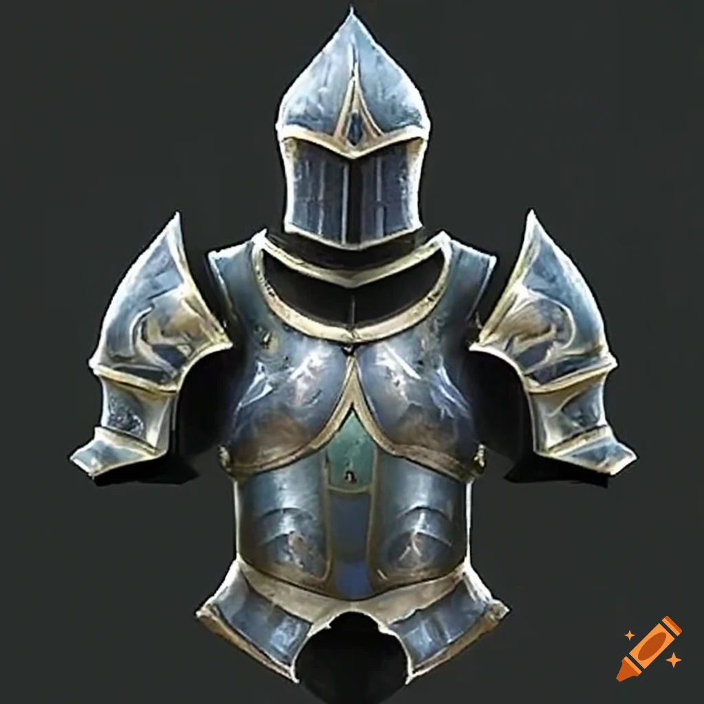 Front view of majestic magic armor on Craiyon