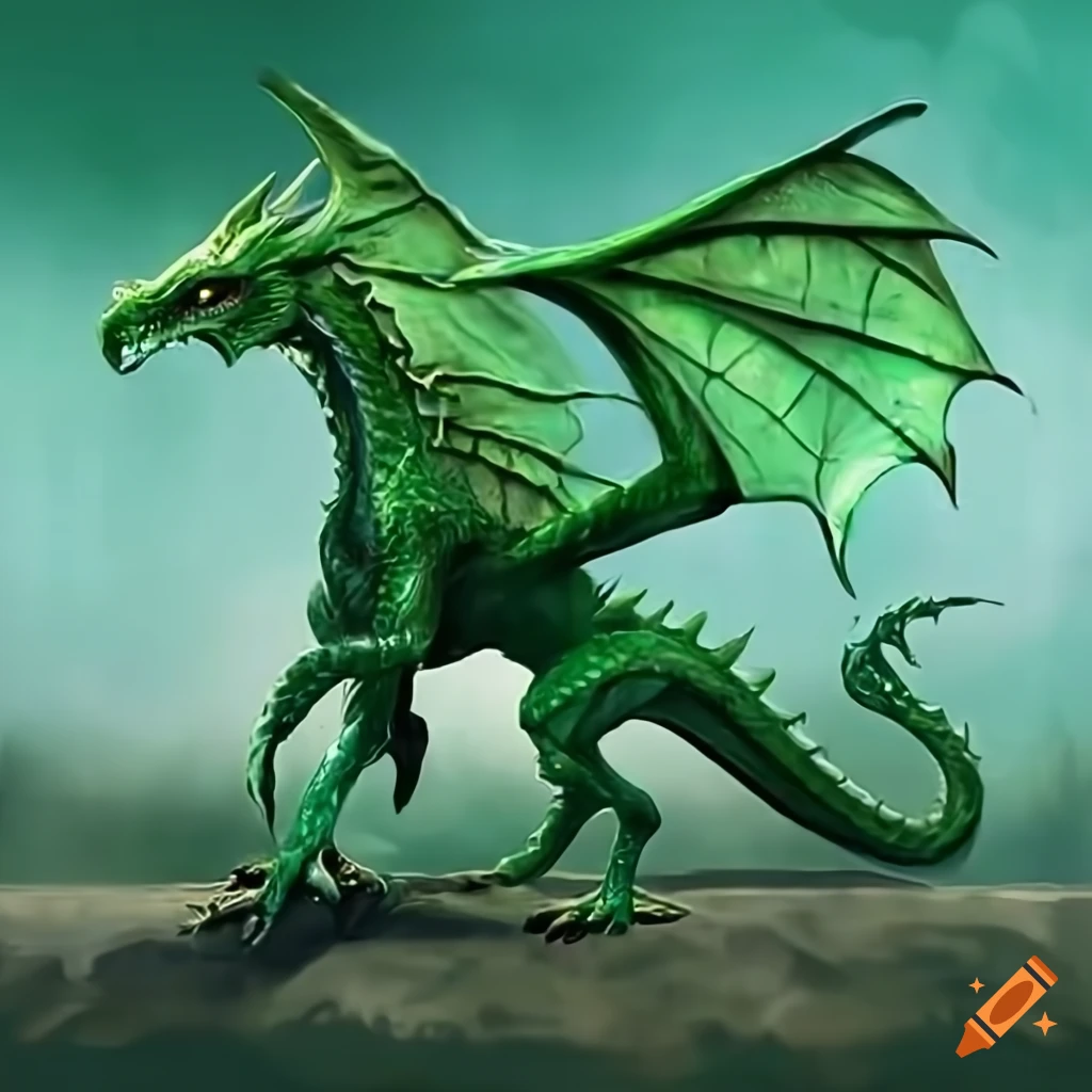 Green dragon on Craiyon