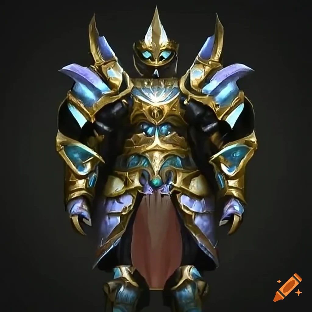 Exalted magic armor front view on Craiyon