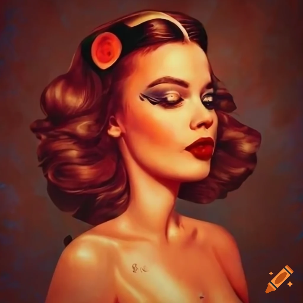 Vintage travel poster pinup with exceptional fine details on Craiyon