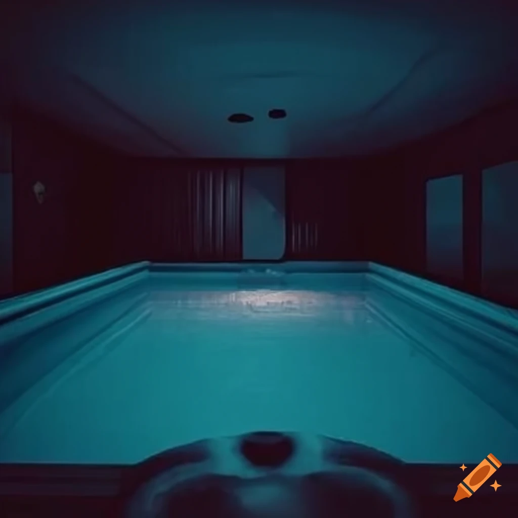 Scary poolroom in a liminal space on Craiyon