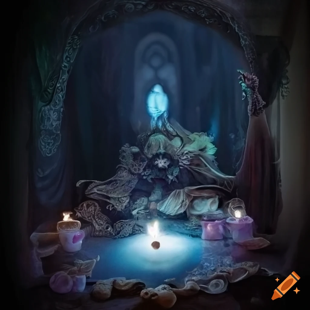 Magical fairy altar with gothic ethereal elements on Craiyon